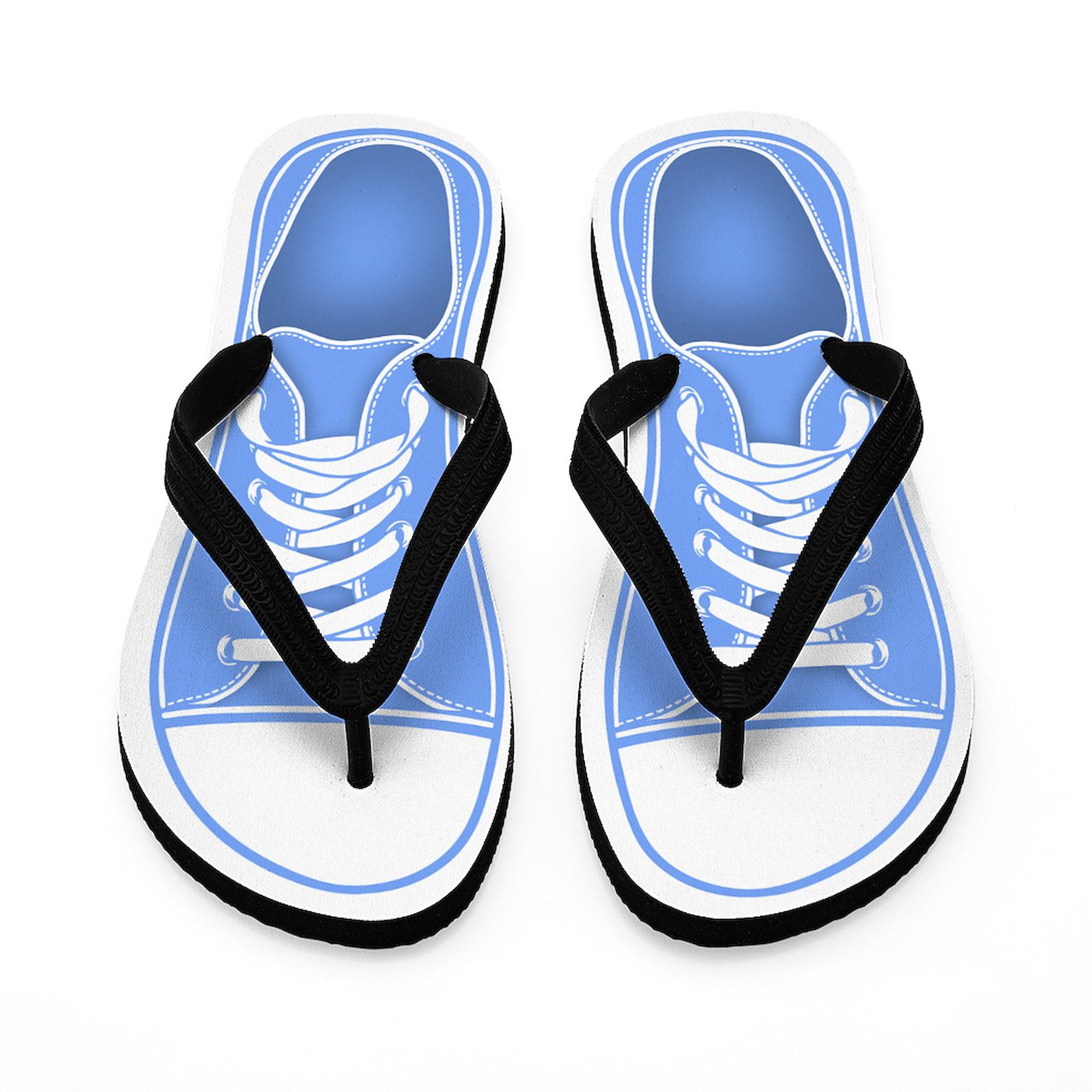 CafePress - Blue Sneaker Flip Flops - Flip Flops, Funny Thong Sandals ...