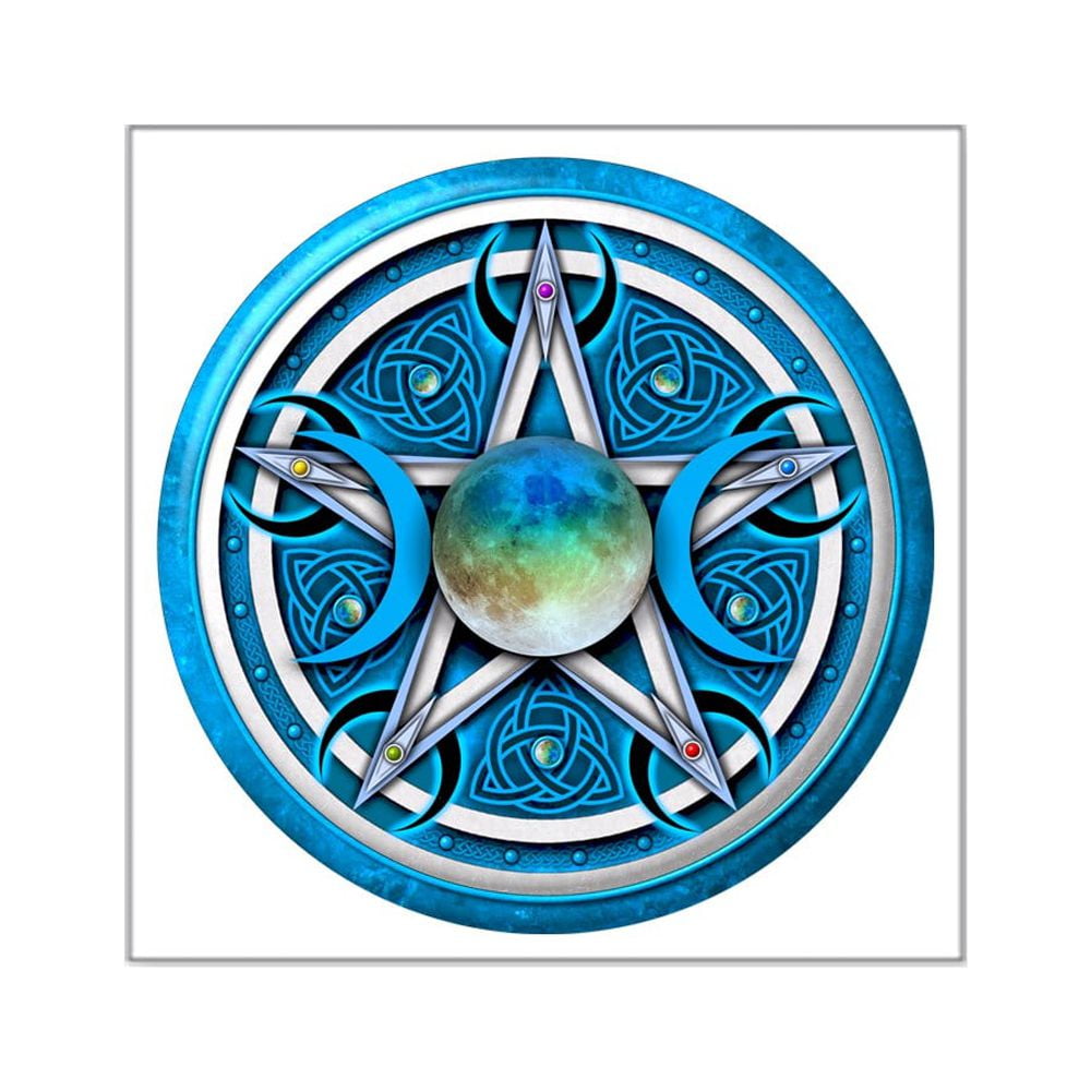 CafePress - Blue Triple Goddess Pentacl Square Sticker 3 X 3 - Square ...