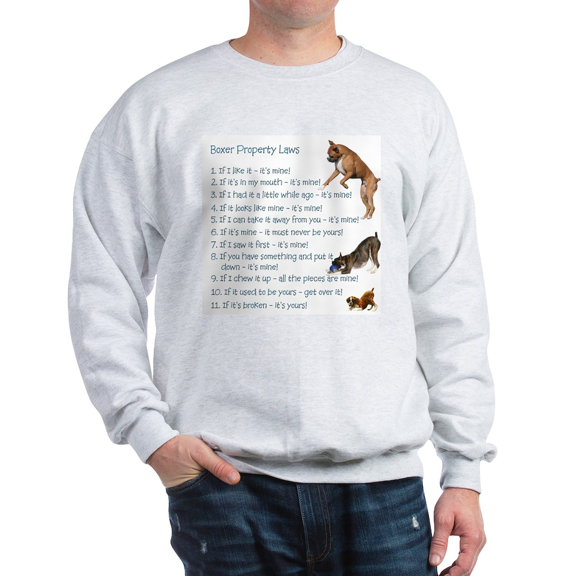 CafePress - Boxer Rules Sweatshirt - Crew Neck Sweatshirt - Walmart.com