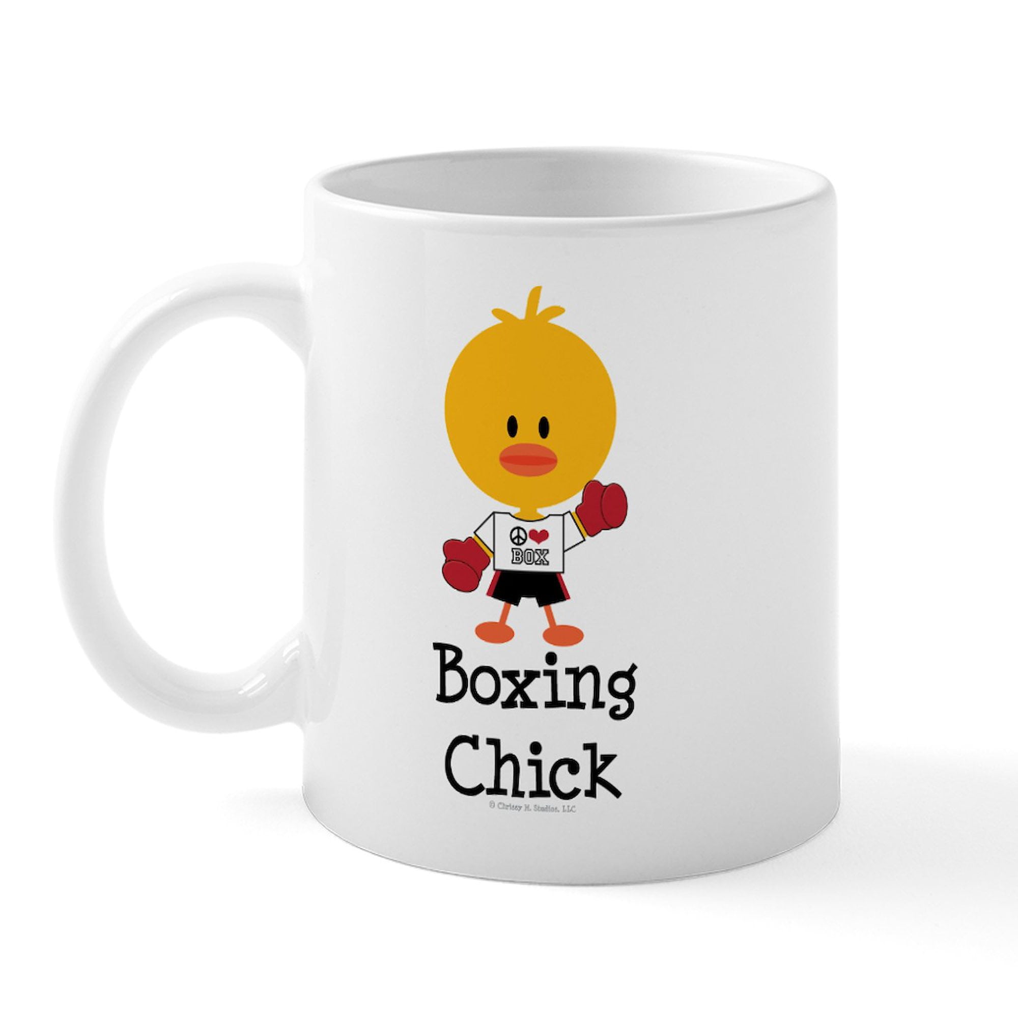 CafePress - Boxing Chick Mug - 11 oz Ceramic Mug - Novelty Coffee Tea ...