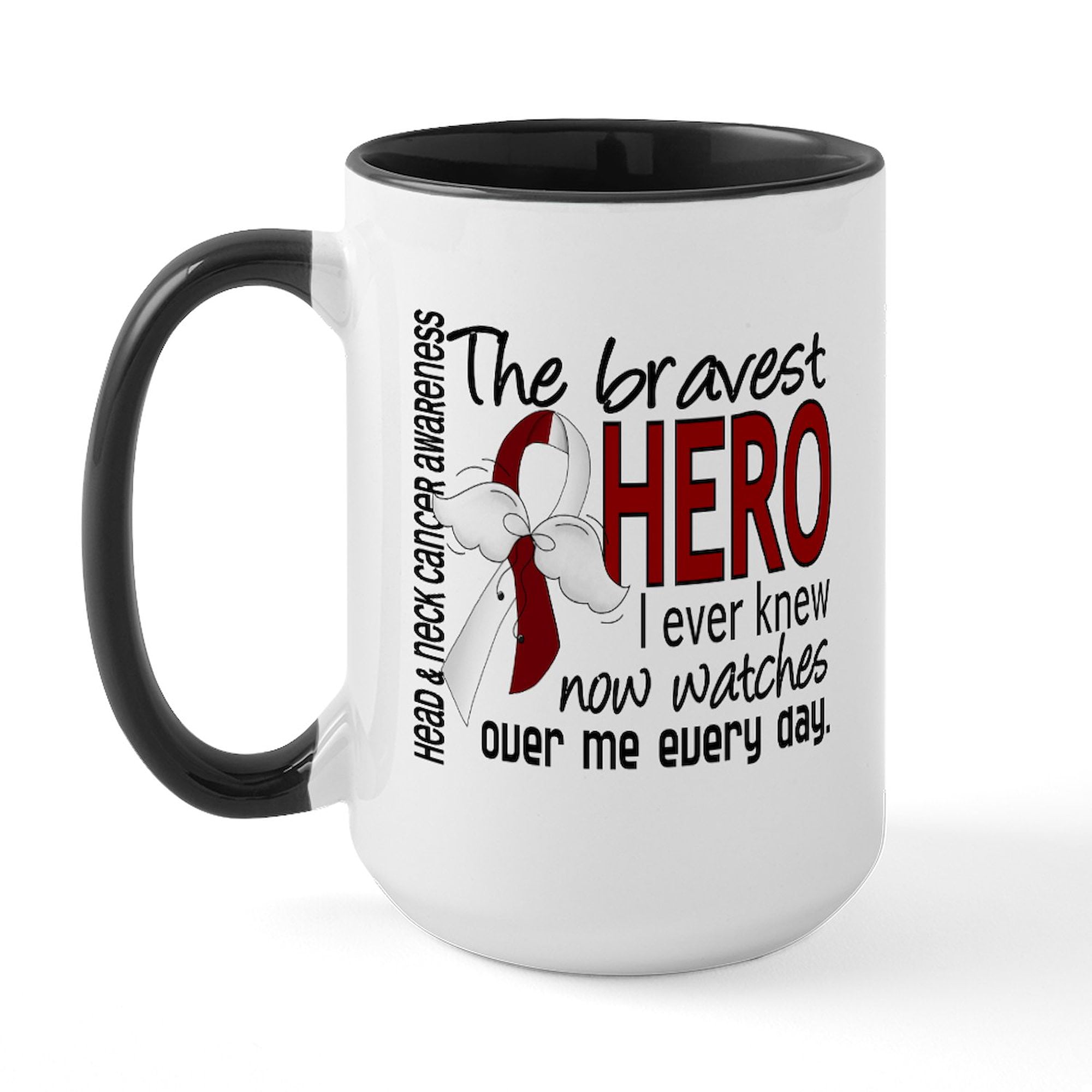 CafePress - Bravest Hero I Knew Head And Neck Cancer Large Mug - 15 oz ...