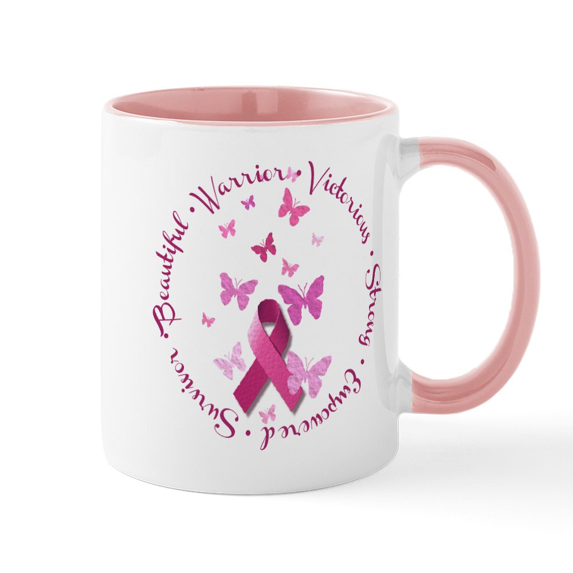 CafePress - Breast Cancer Pink Ribbon Mugs - 11 oz Ceramic Mug ...