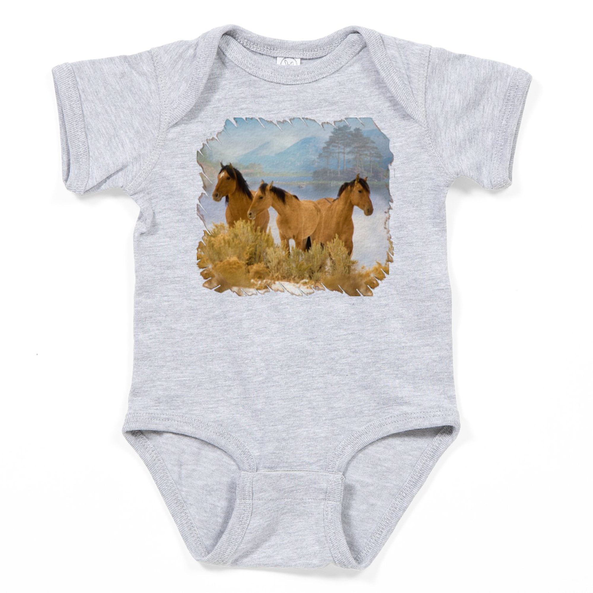 CafePress - Buckskin Horses - Cute Infant Bodysuit Baby Romper - Size ...
