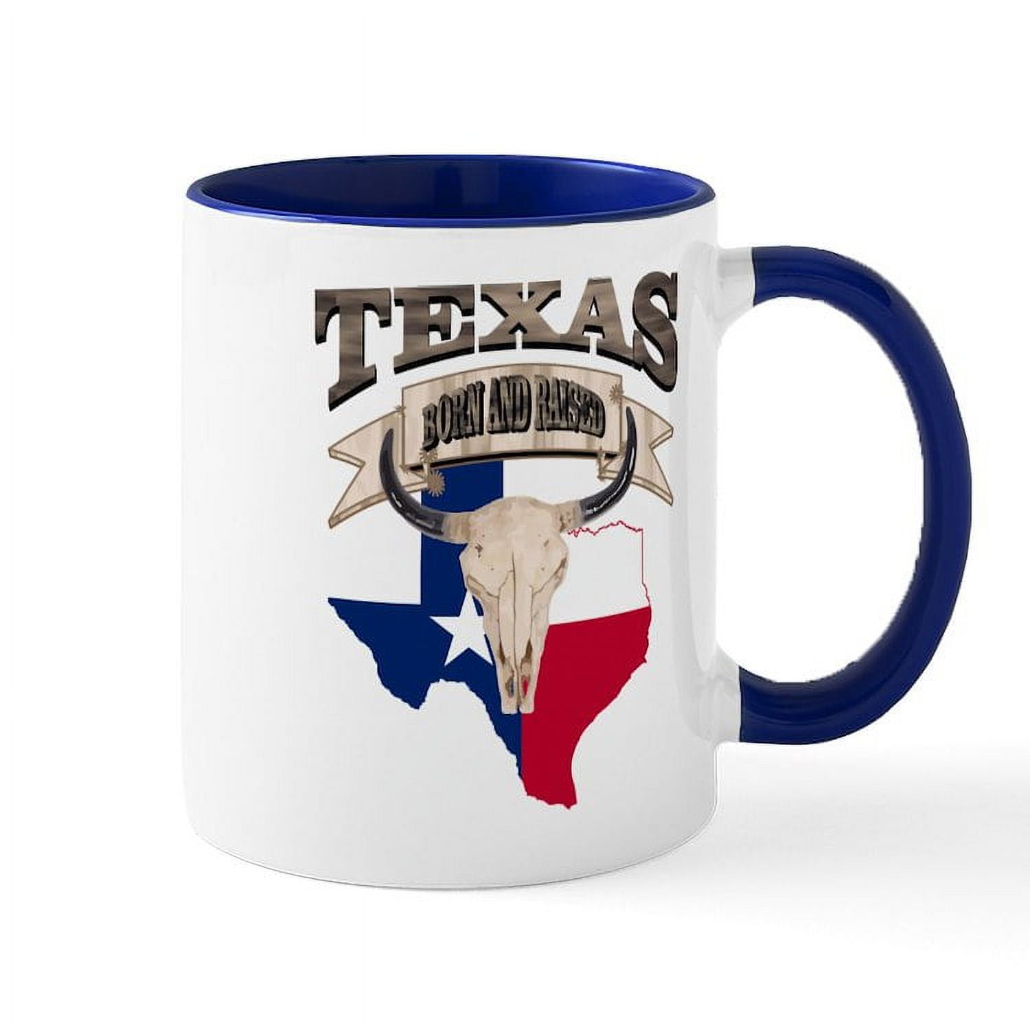 CafePress - Bull Skull Texas Home Mugs - 11 oz Ceramic Mug - Novelty ...
