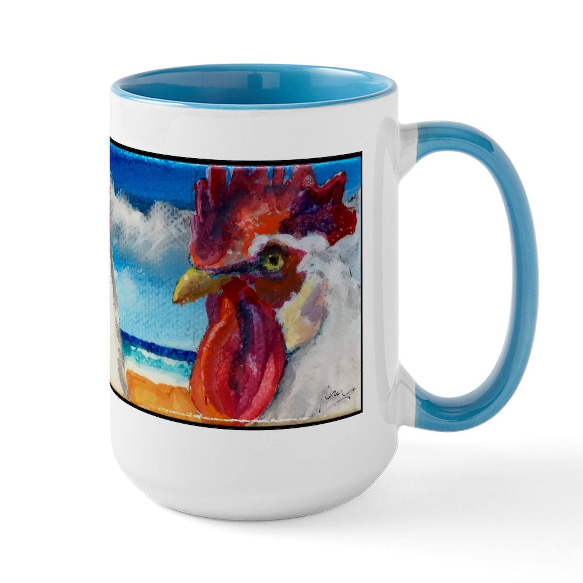 CafePress - CHICKENS AT EASTER ISLAND Mugs - 15 oz Ceramic Large White ...