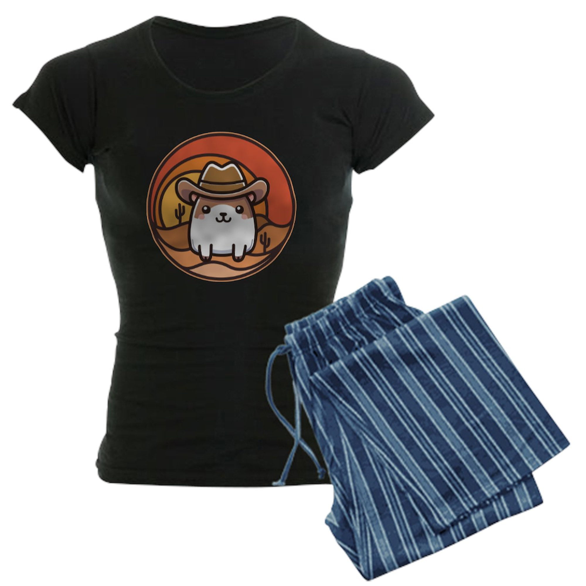 CafePress - Capybara Cowboy Sunset Pajamas - Women's Short Sleeve Print ...