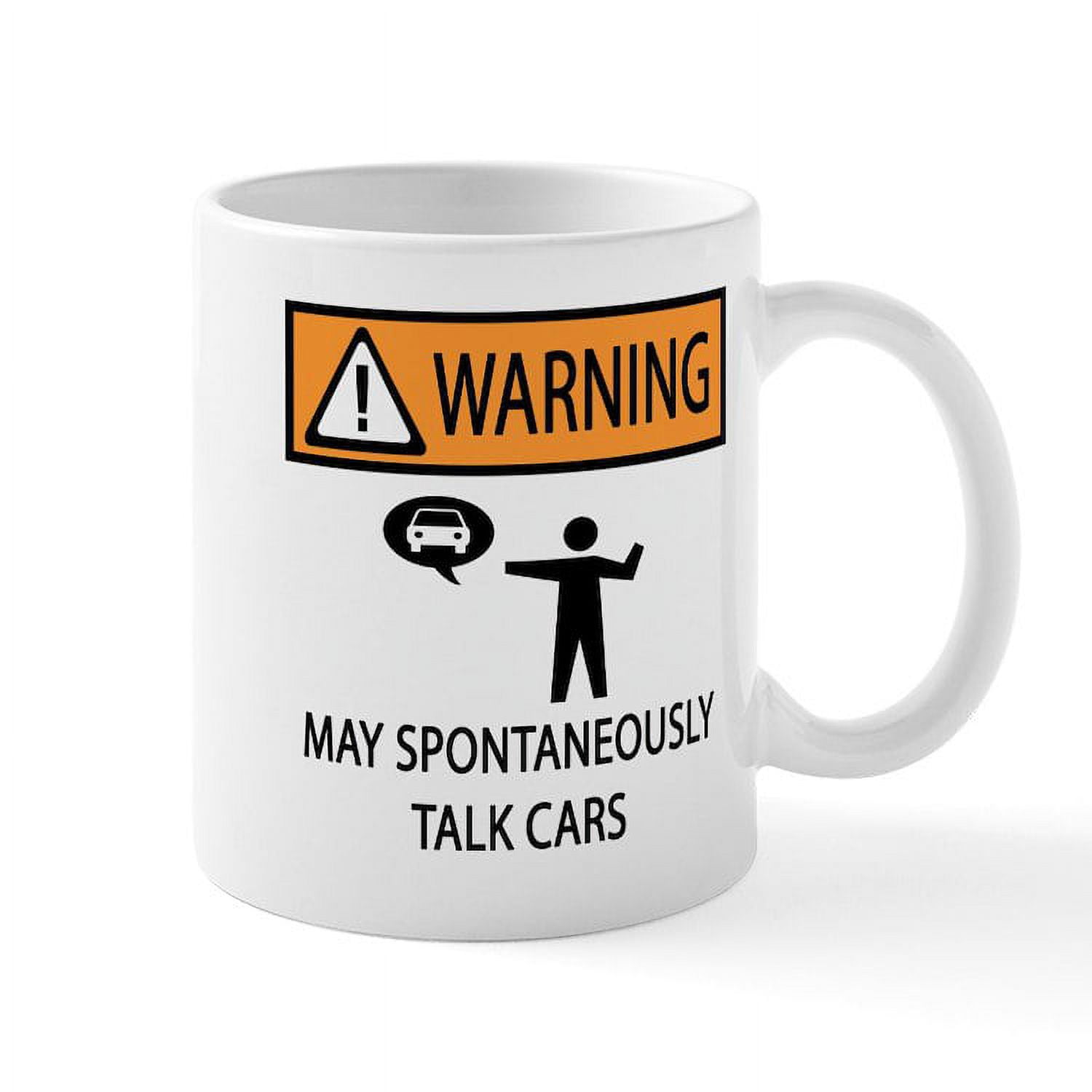 CafePress - Car Talk Warning Mug - 11 oz Ceramic Mug - Novelty Coffee Tea Cup - Walmart.com