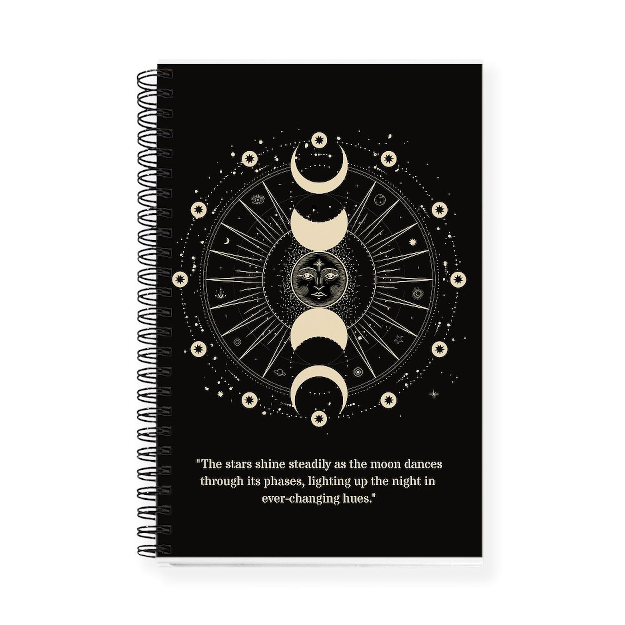 CafePress - Celestial Phases: Moonlit Magic Under The Stars - Spiral Bound Journal Notebook ...