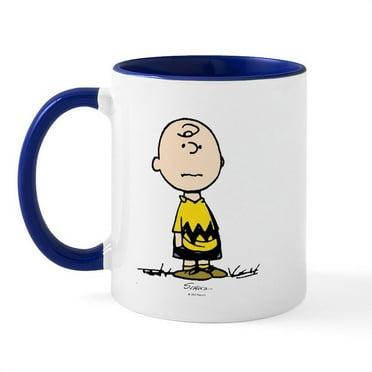 Vandor LLC Peanuts Charlie Brown 18 oz. Ceramic Coffee Cup, Oval Shape ...