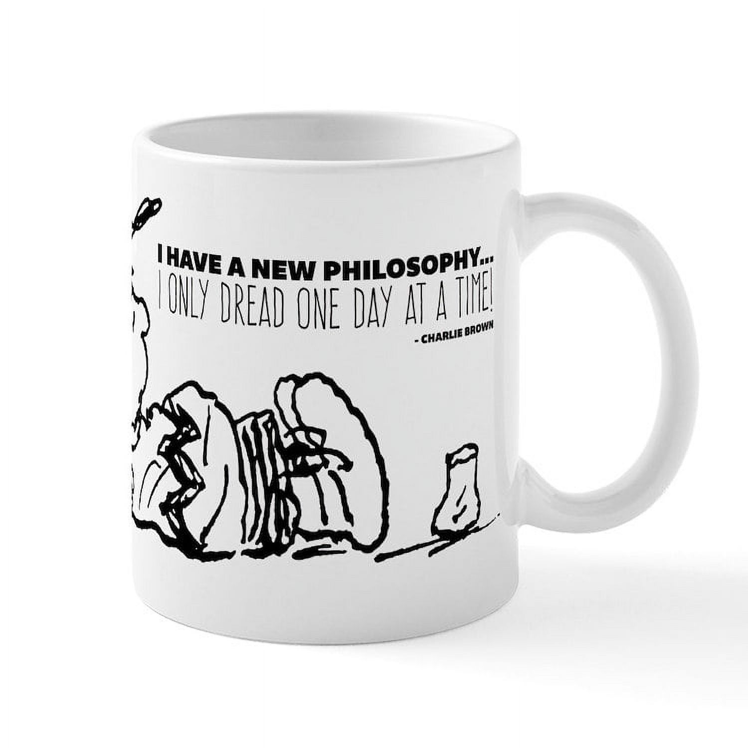 CafePress - Charlie Brown Philosophy Mug - 11 oz Ceramic Mug - Novelty ...