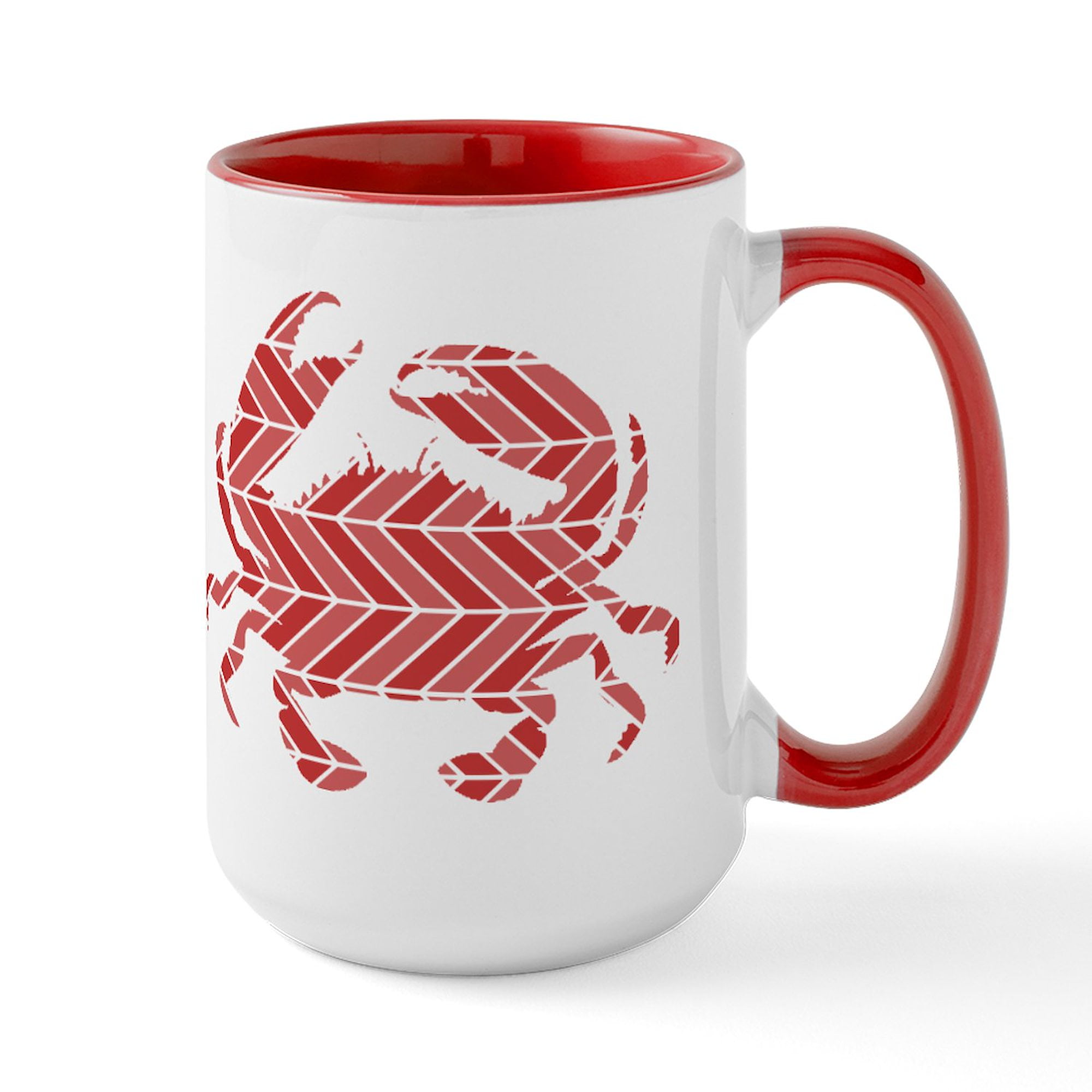 CafePress - Chevron Crab Mugs - 15 oz Ceramic Large White Novelty Mug ...