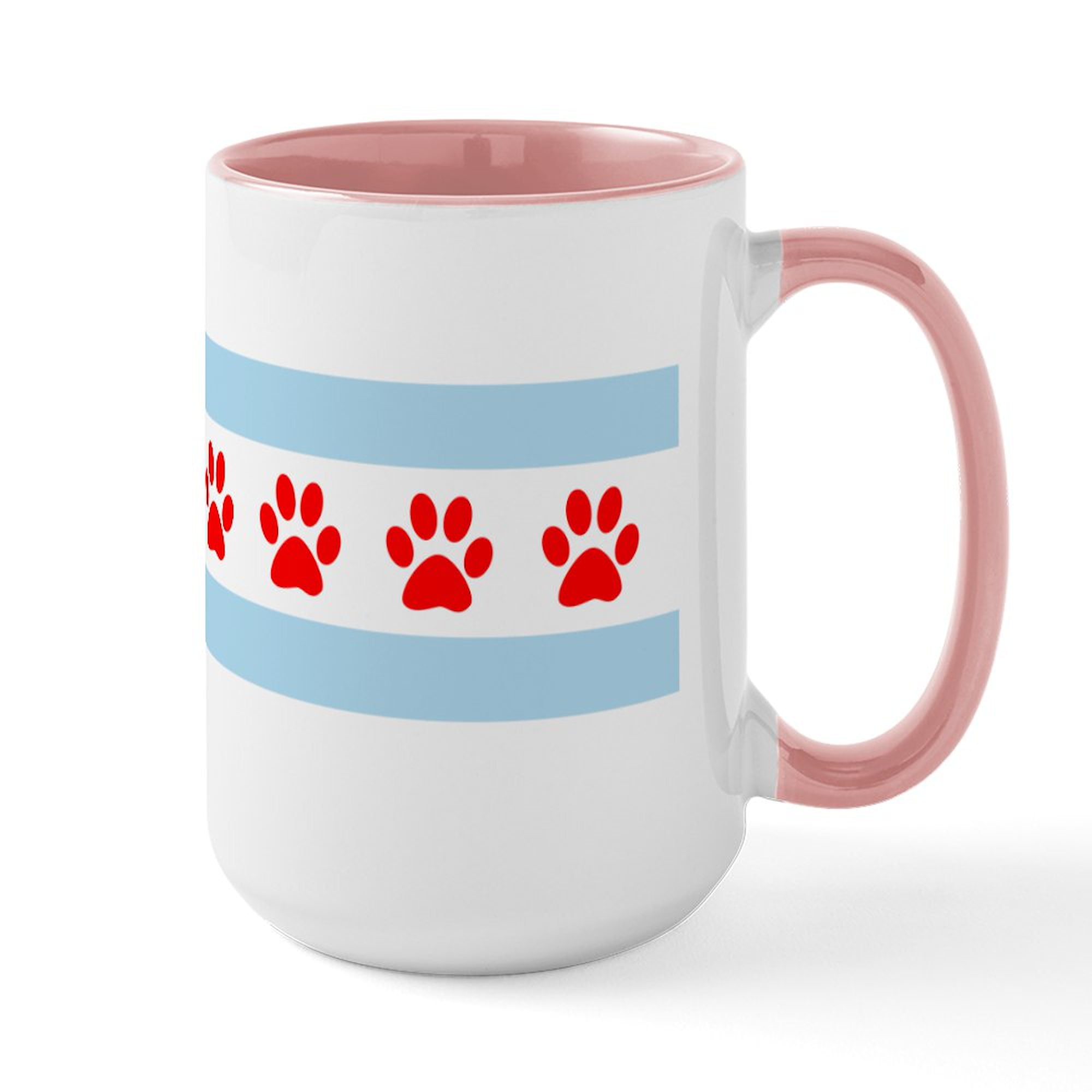 CafePress - Chicago Dogs: Paw Prints Large Mug - 15 oz Ceramic Large ...