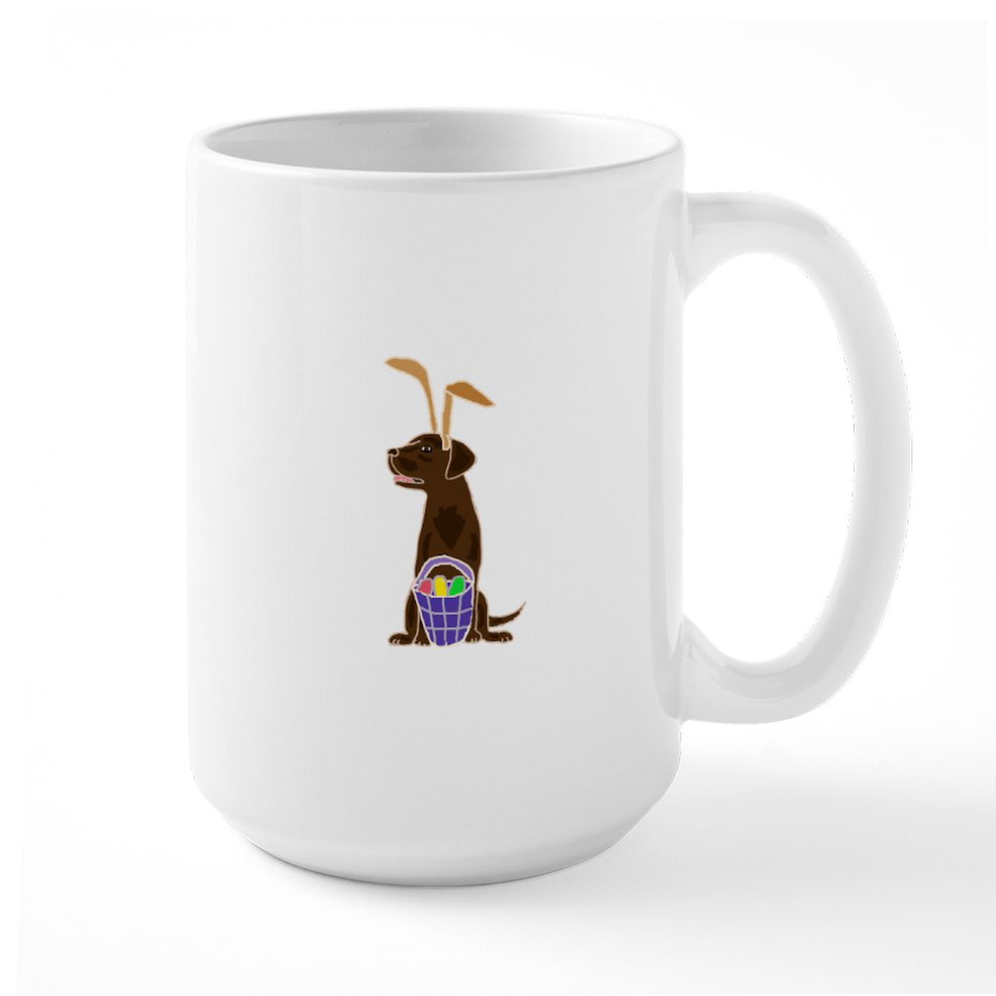 CafePress - Chocolate Labrador Easter Mugs - 15 oz Ceramic Large White ...