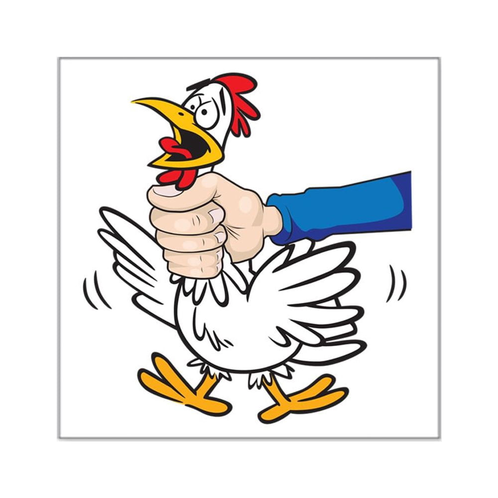 CafePress - Choke Chicken Square Sticker 3 X 3 - Square Sticker 3" x 3 ...