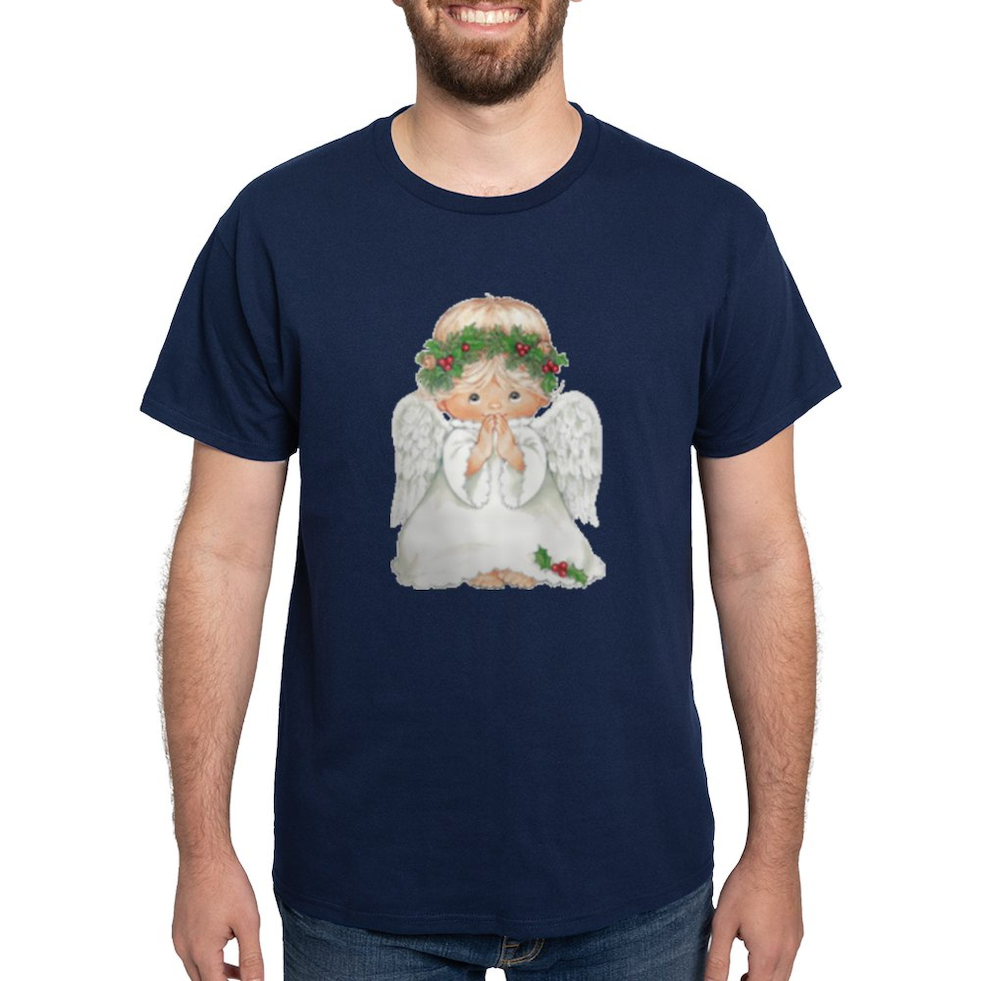 CafePress - Christmas Cute Baby Angel Praying T Shirt - Men's Classic ...