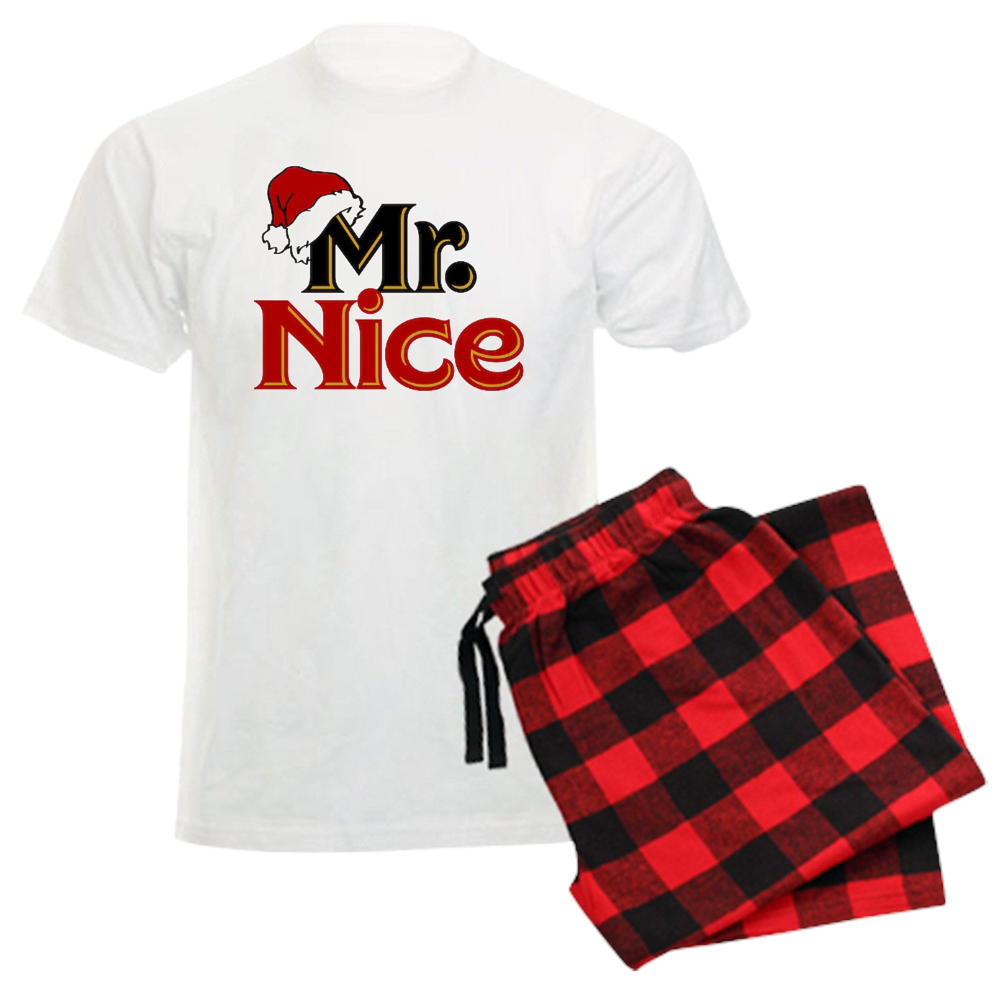 CafePress - Christmas Mr Nice Men's Light Pajamas - Men's Light Loose ...