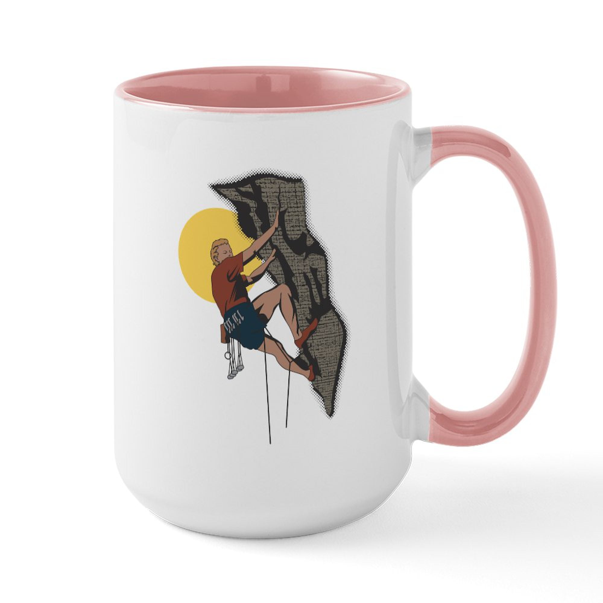 CafePress - Cliff Climber Large Mug - 15 oz Ceramic Large White Novelty ...