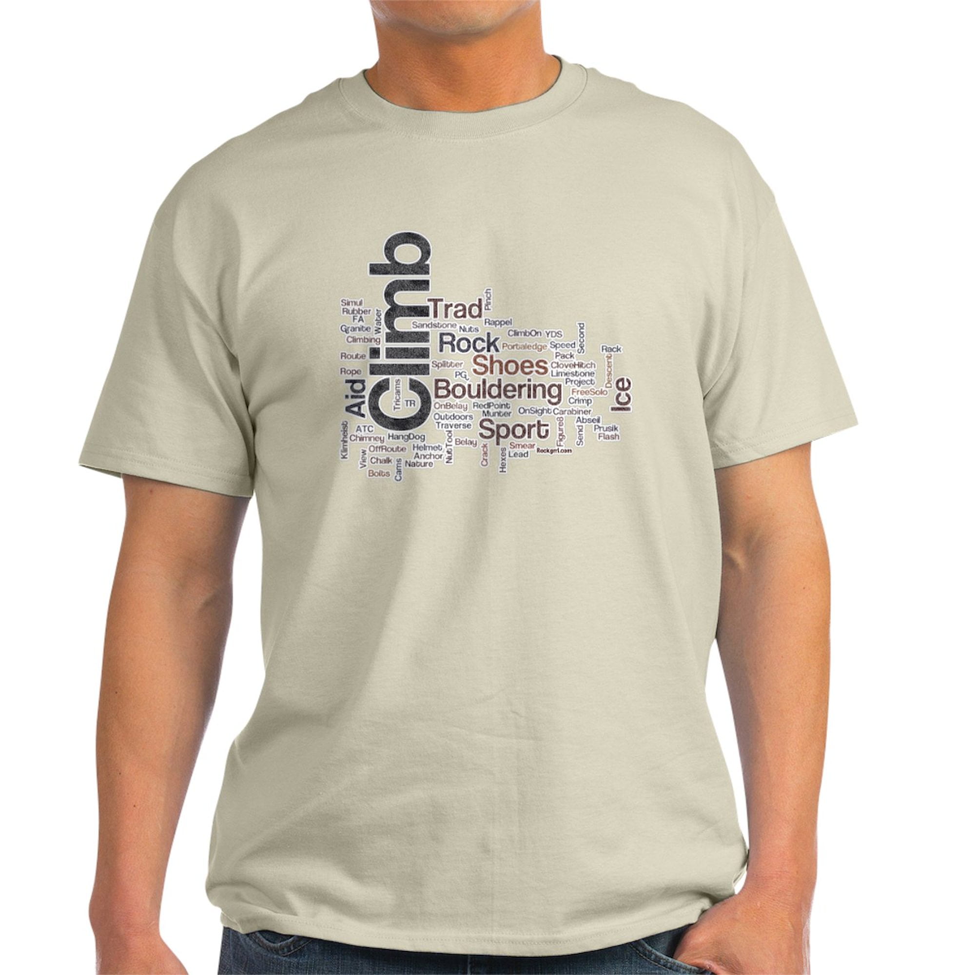 CafePress - Climbing Words T Shirt - Men's Classic Graphic T-Shirt ...