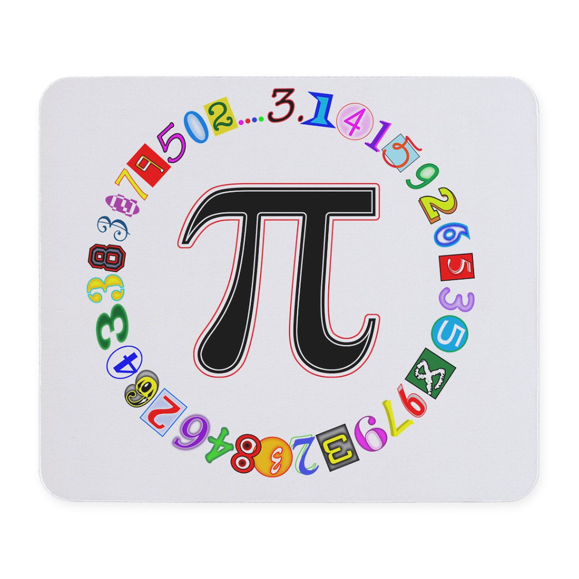 CafePress - Colorful And Fun Circle Of Pi Mousepad - Non-slip Rubber ...