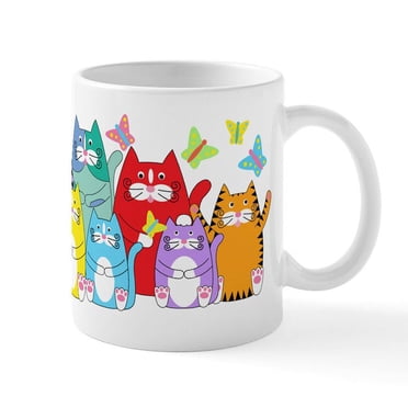 CafePress - Cute And Colorful Owls Mug - 11 oz Ceramic Mug - Novelty ...