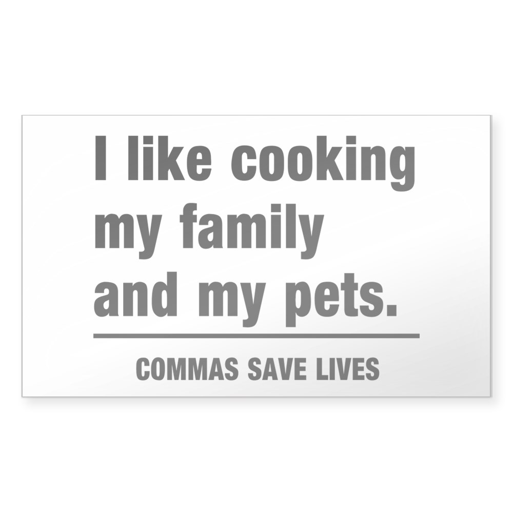 CafePress - Commas Save Lives Sticker - Rectangle Bumper Sticker Car ...