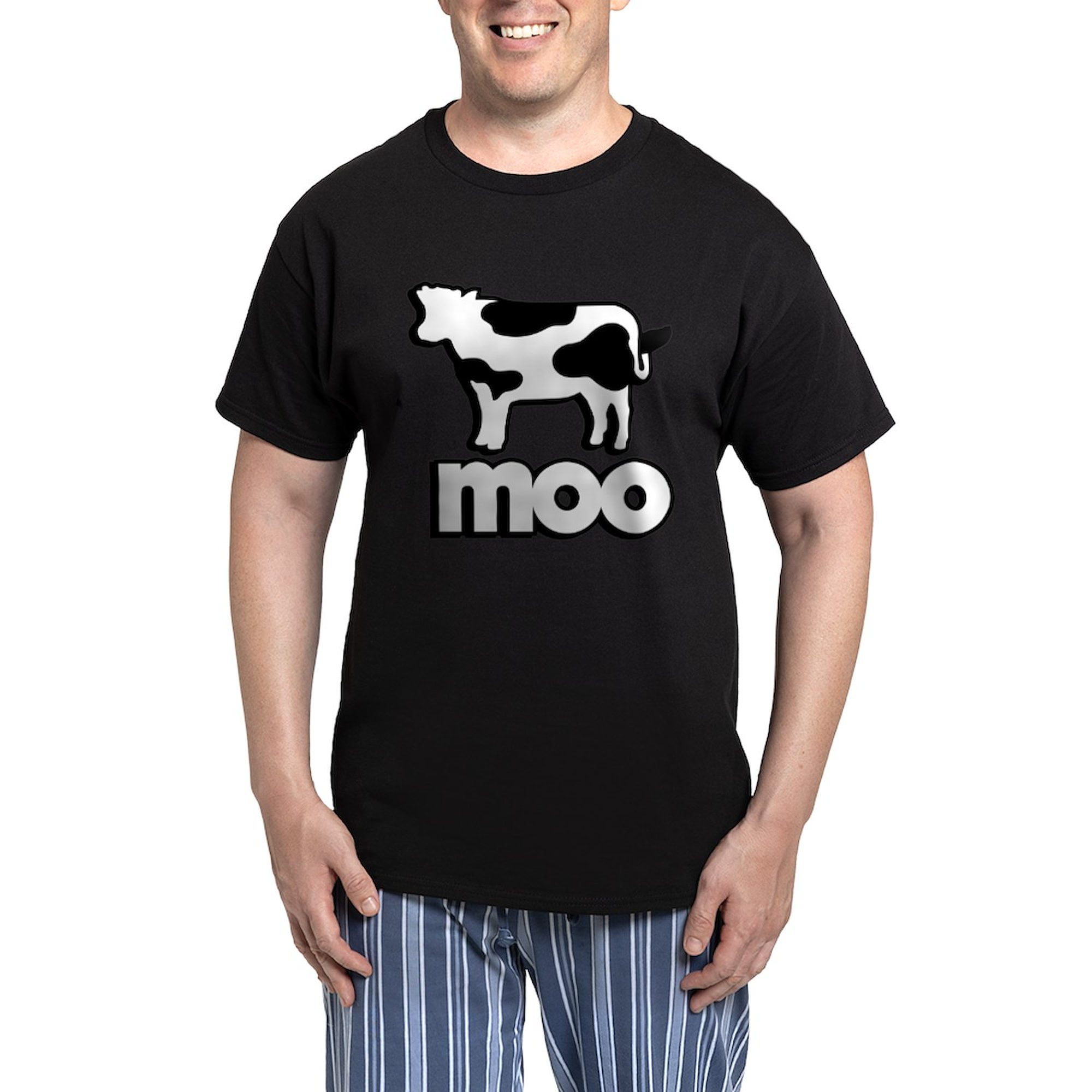 CafePress - Cow Moo Men's Dark Pajamas - Men's Dark Loose Fit Cotton ...