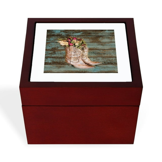 CafePress - Cowboy Boots - Keepsake Box, Finished Hardwood Jewelry Box ...