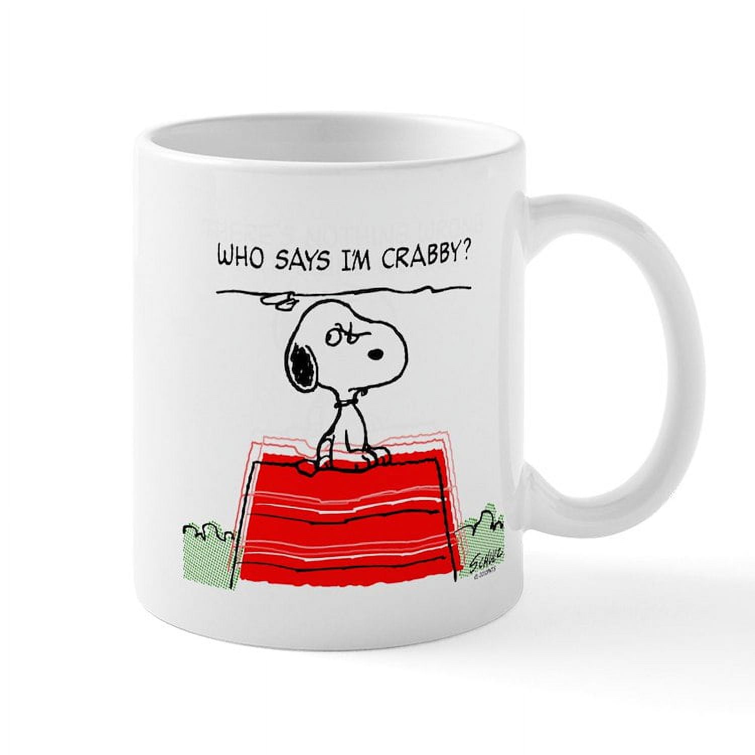 CafePress - Crabby Snoopy Mug - 11 oz Ceramic Mug - Novelty Coffee Tea ...