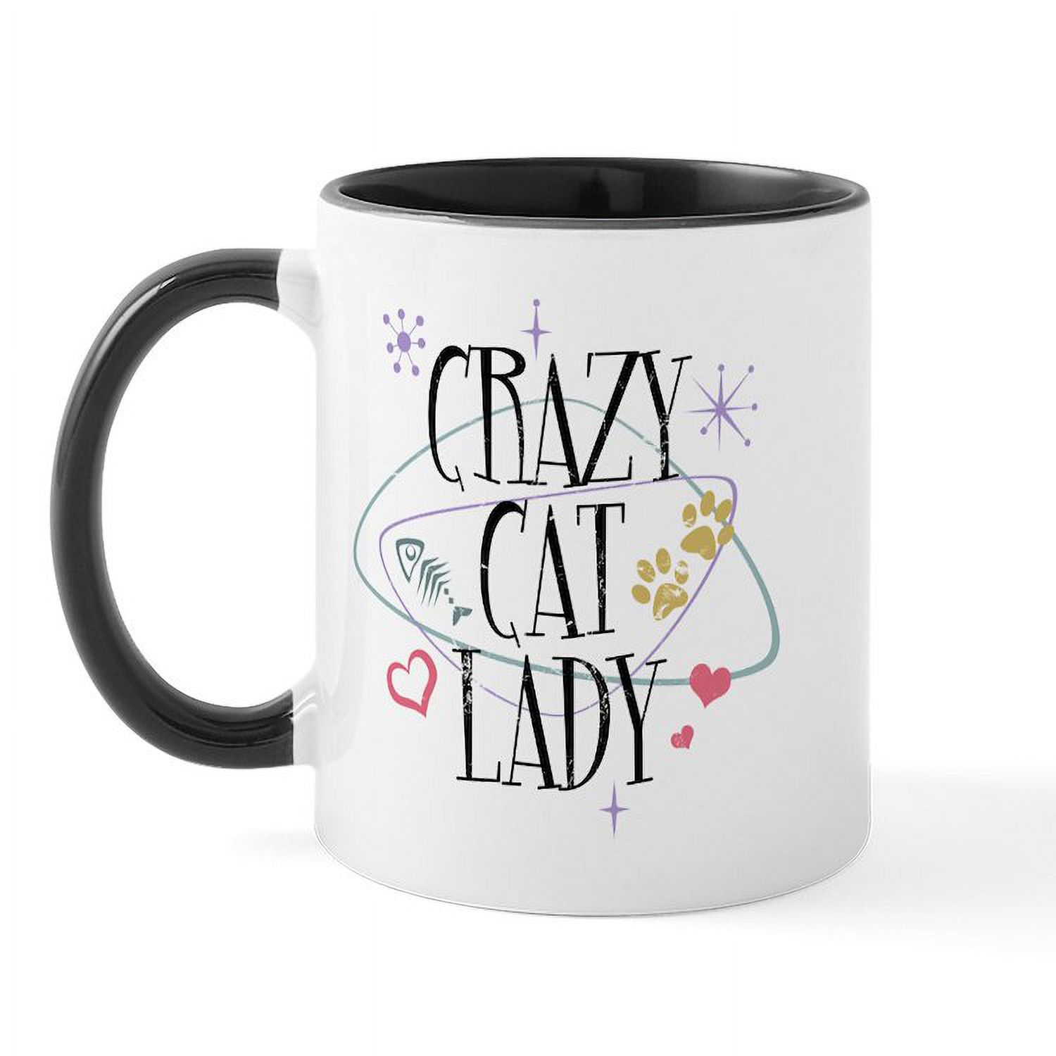 CafePress - Crazy Cat Lady Mug - 11 oz Ceramic Mug - Novelty Coffee Tea ...