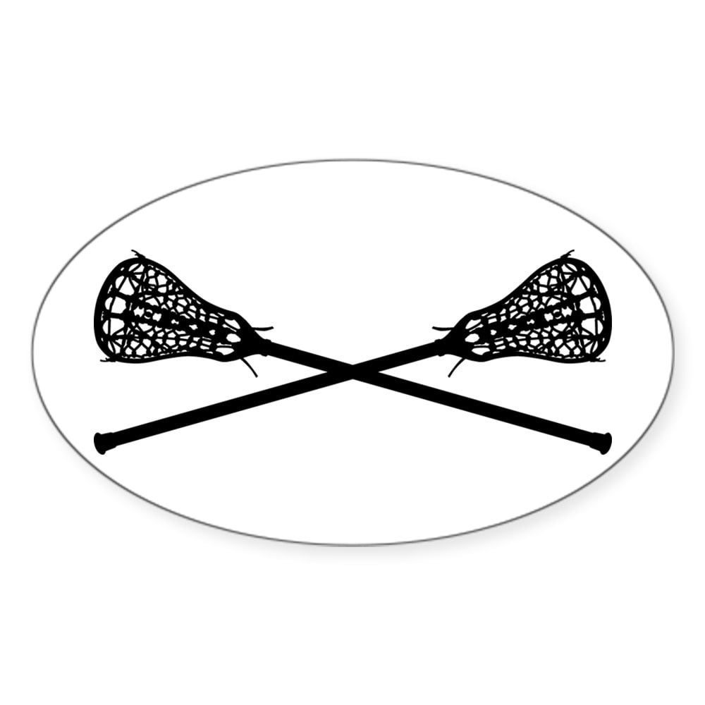 CafePress - Crossed Lacrosse Sticks Sticker - Sticker (Oval) - Walmart.com
