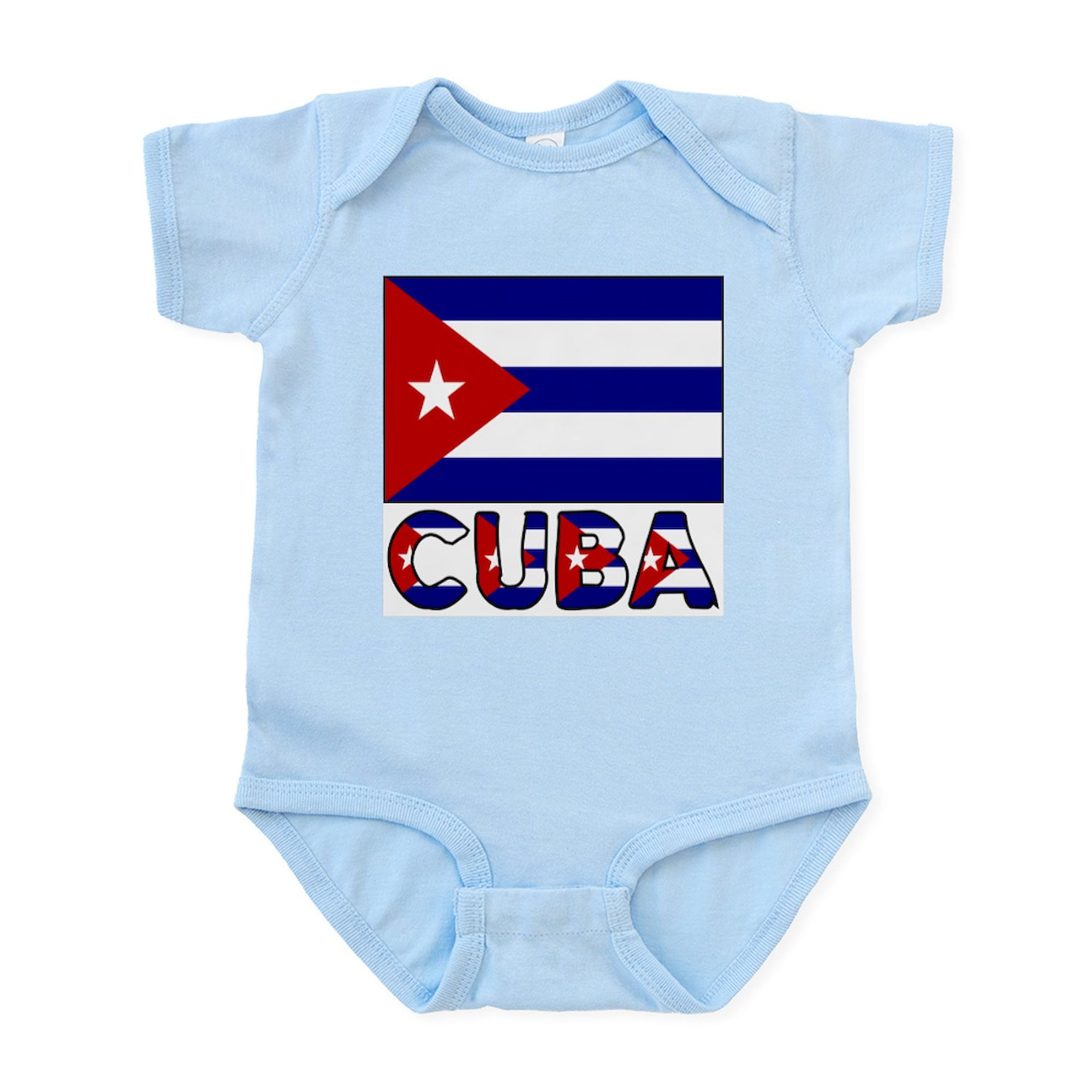 CafePress - Cuba Word And Flag Infant Creeper - Baby Light Bodysuit ...