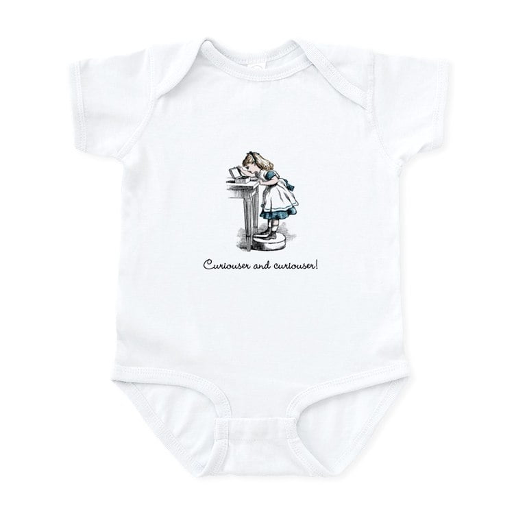 CafePress - Curiouser Alice In Wonderland Infant Bodysuit - Baby Light ...