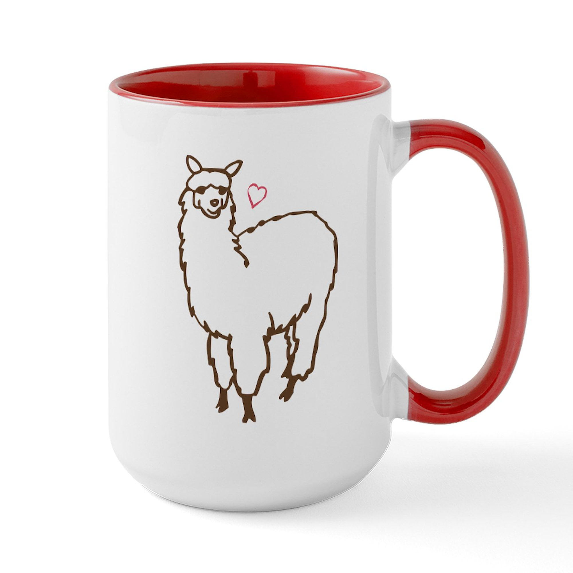 CafePress - Cute Alpaca Large Mug - 15 oz Ceramic Large White Novelty ...