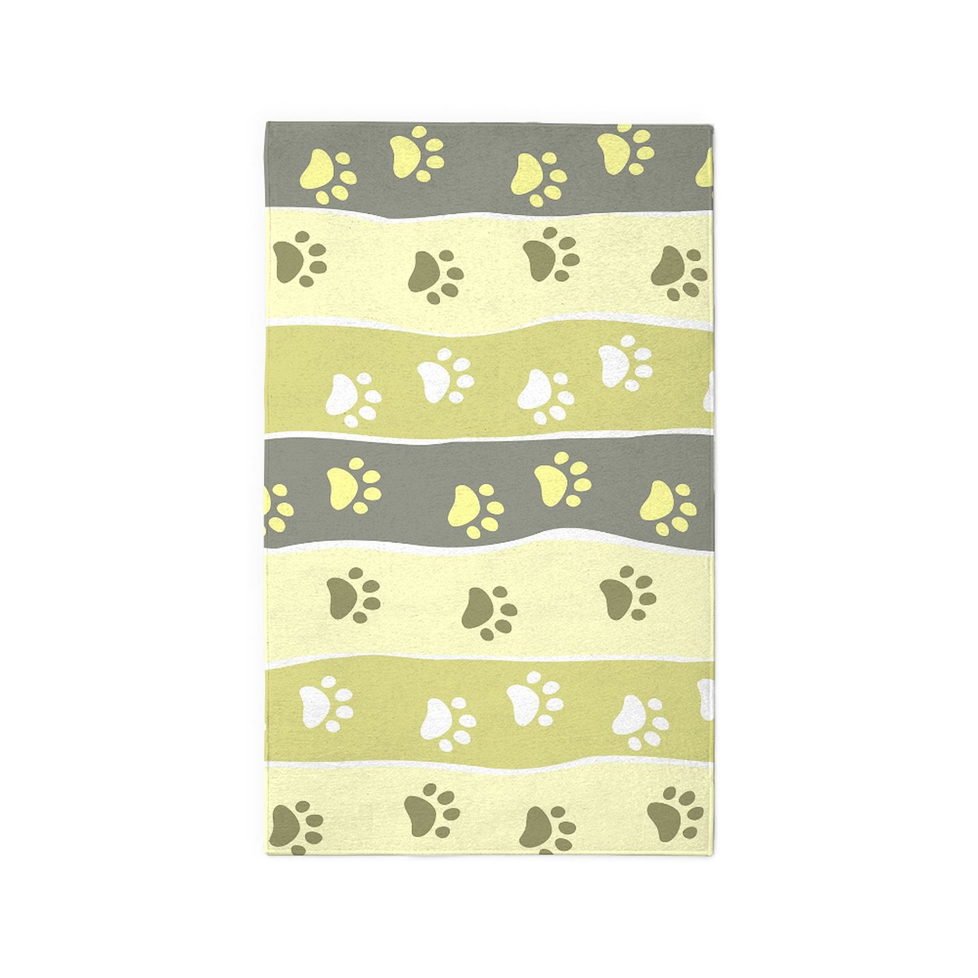 CafePress - Cute Paw Prints Area Rug - 3'x5' Decorative Area Rug ...