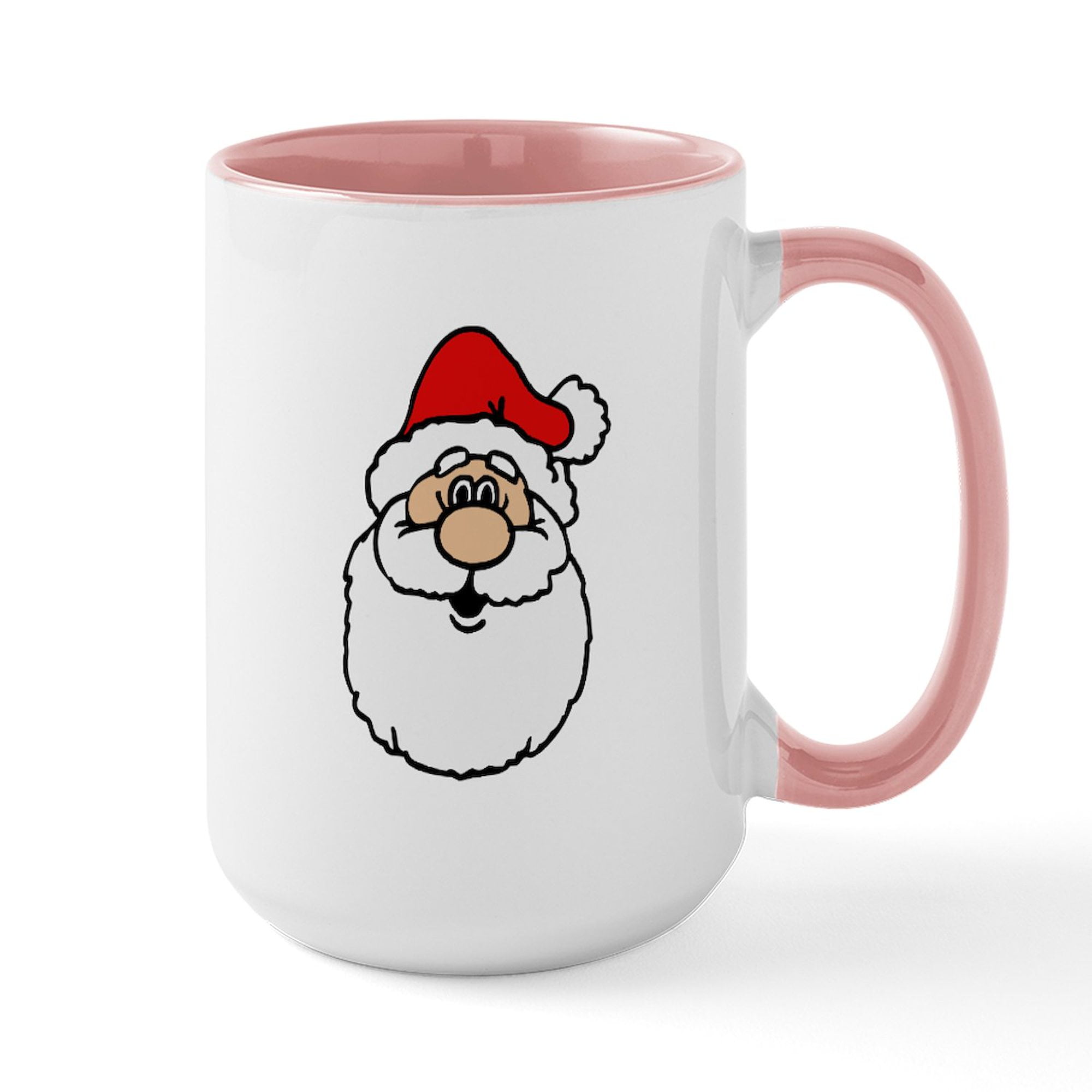 CafePress - Cute Santa Head Mugs - 15 oz Ceramic Large White Novelty ...