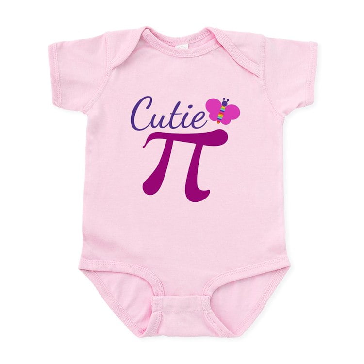 CafePress - Cutie Pi Symbol - Baby Light Bodysuit, Size Newborn - 24 ...