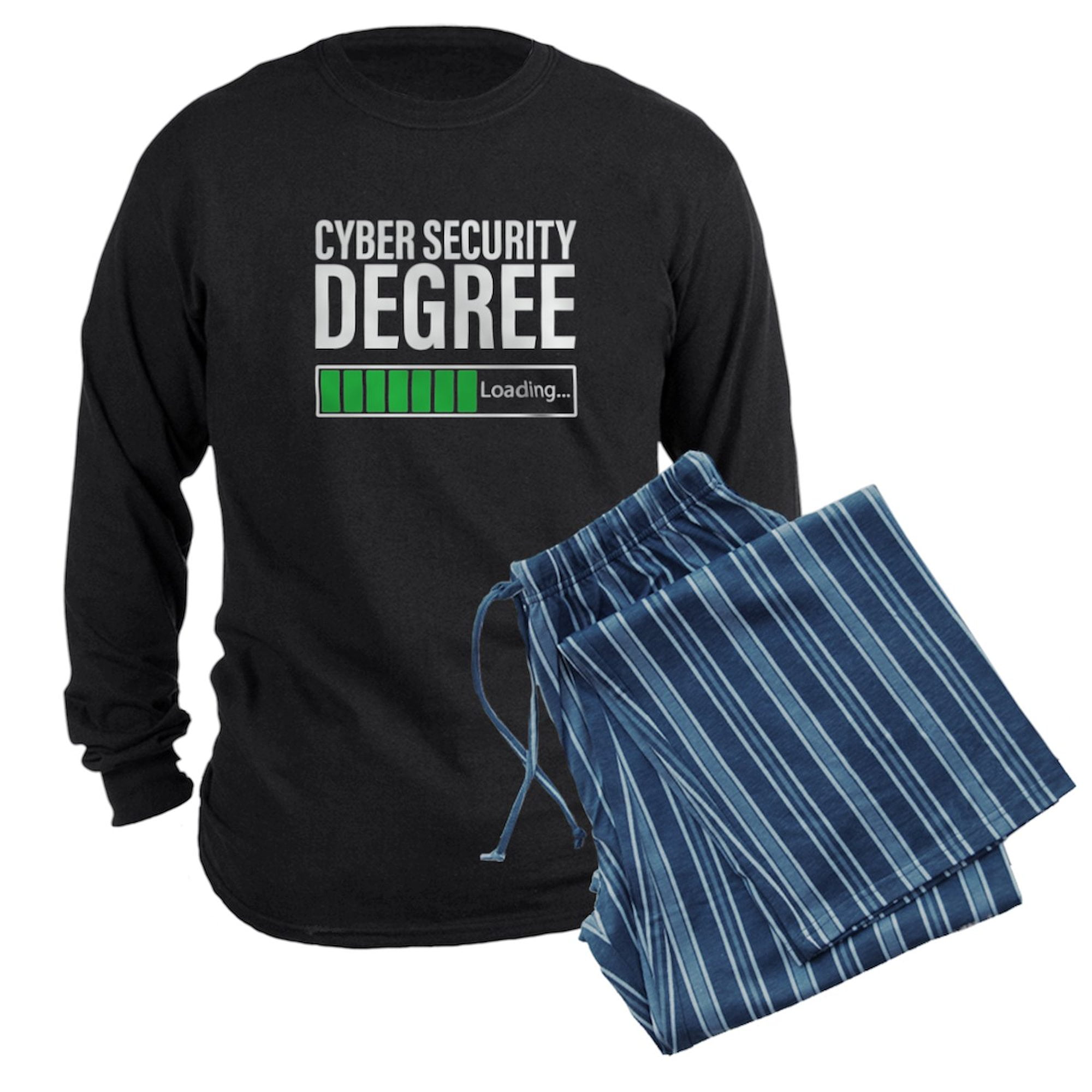 CafePress - Cyber Security Degree Loading - Men's Long Sleeve Loose Fit Cotton Dark Pajama Set ...