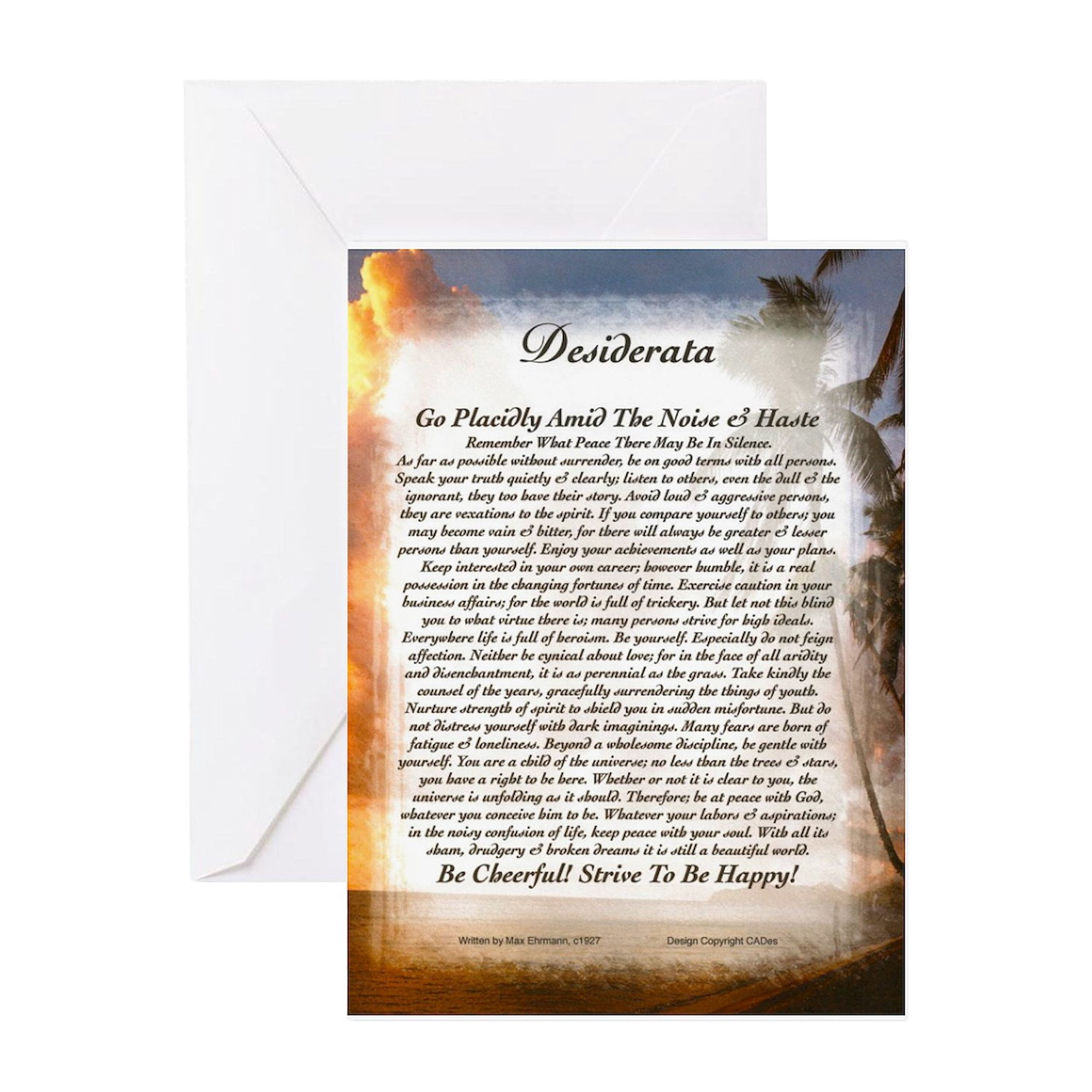 CafePress - DESIDERATA Poem Dolphins Greeting Cards - Greeting Card ...