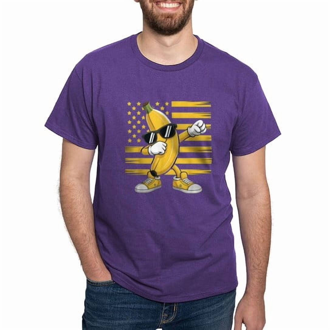 CafePress - Dabbing Banana American Flag Shirt Graphic Banana Men's ...