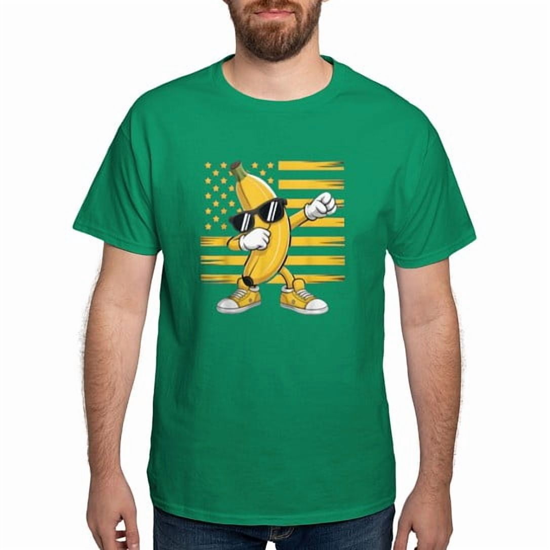 CafePress - Dabbing Banana American Flag Shirt Graphic Banana Men's ...