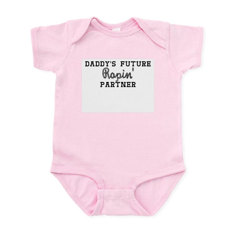 CafePress - Daddy's Future Ropin' Partner Body Suit - Baby Light Bodysuit, Size Newborn - 24 ...