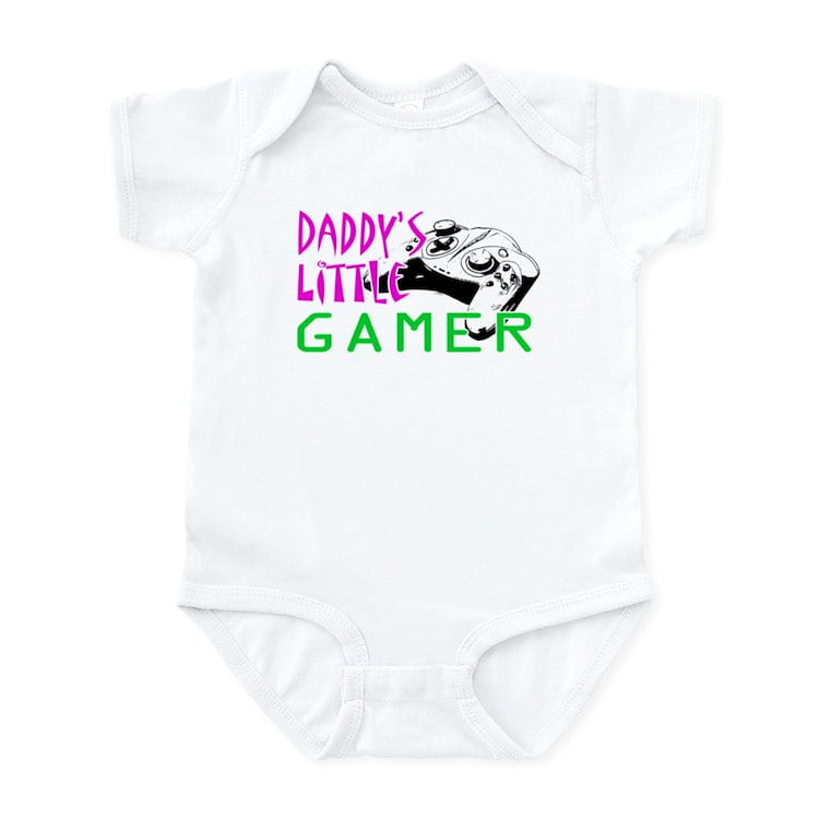 CafePress - Daddy's Little Gamer Infant Bodysuit - Baby Light Bodysuit, Size Newborn - 24 Months ...