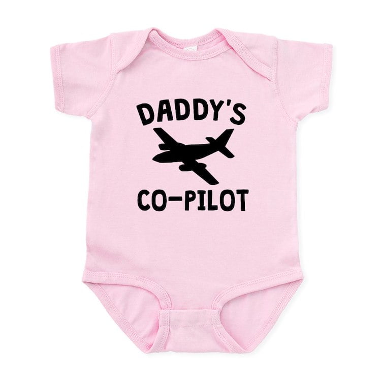 CafePress - Daddys Co Pilot Body Suit - Baby Light Bodysuit, Size ...