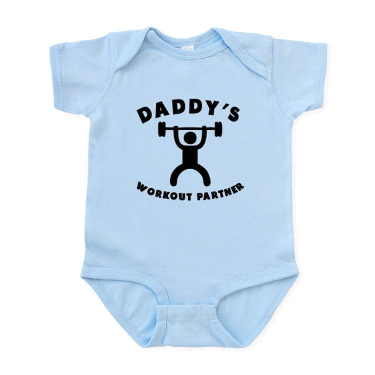 CafePress - Daddys Workout Partner Body Suit - Baby Light Bodysuit, Size Newborn - 24 Months ...