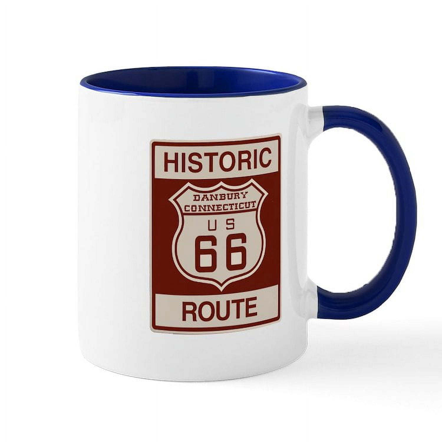 CafePress - Danbury Route 66 Mug - 11 oz Ceramic Mug - Novelty Coffee ...