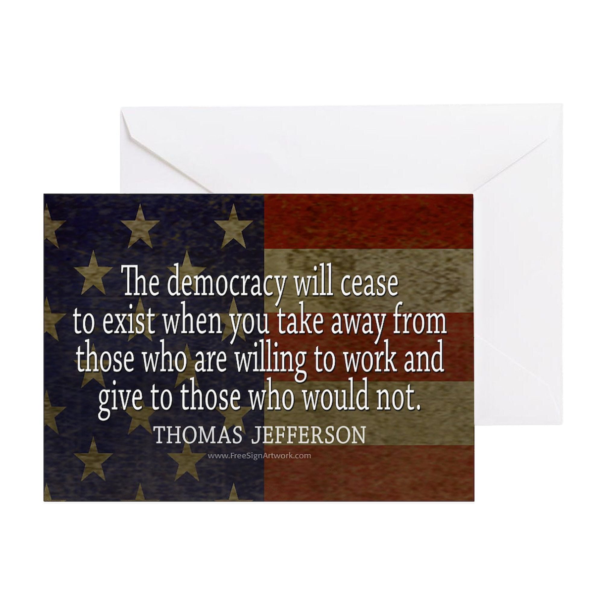 CafePress - Democracy Quote - Greeting Card, Blank Inside Glossy ...