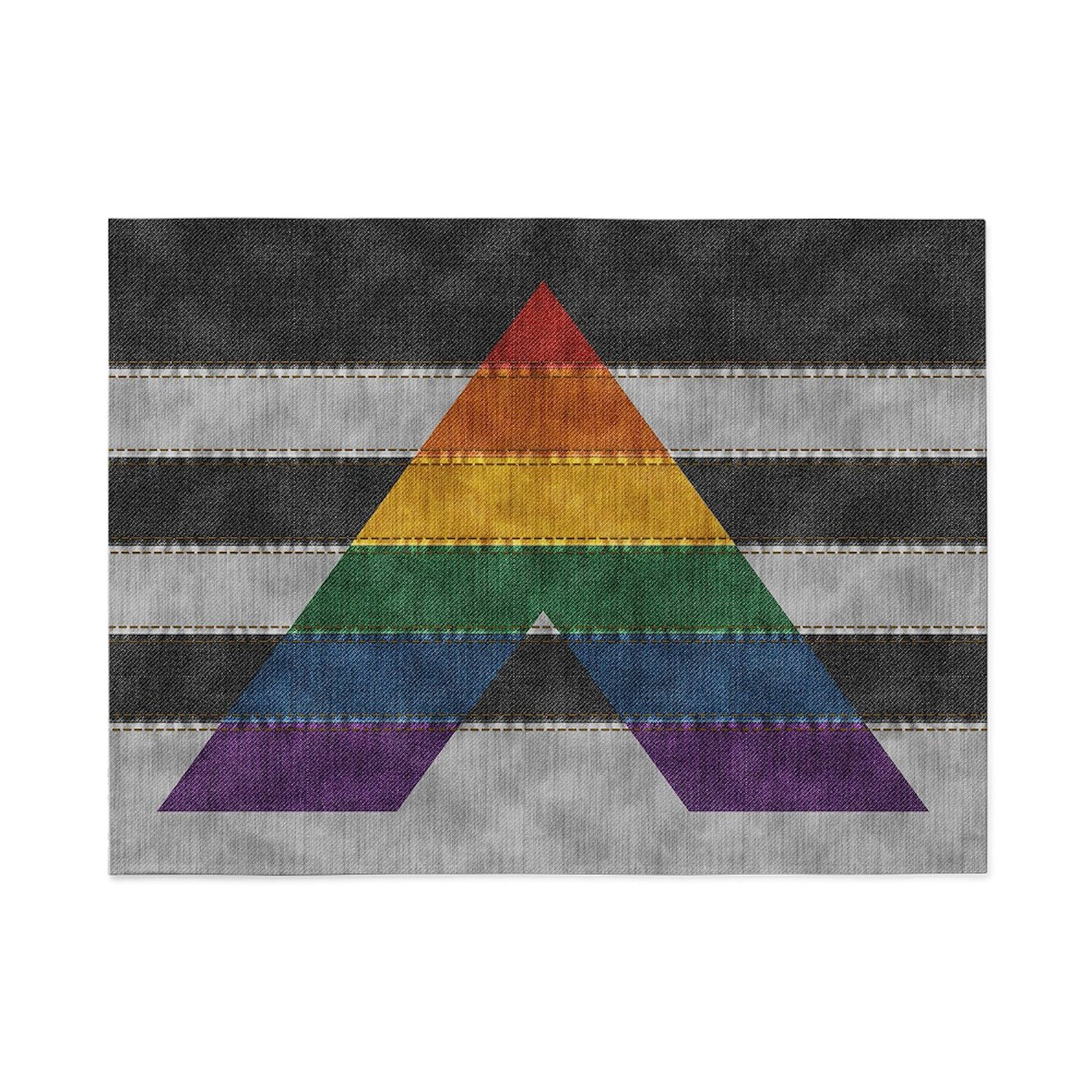 CafePress - Denim Textured Seamless LGBT Ally Pride Flag - Large Plush ...