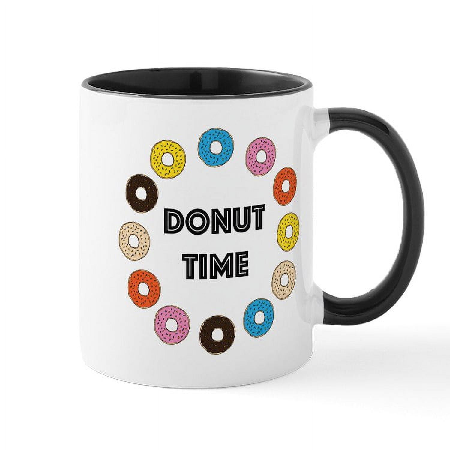 CafePress - Donut Time Mugs - 11 oz Ceramic Mug - Novelty Coffee Tea ...