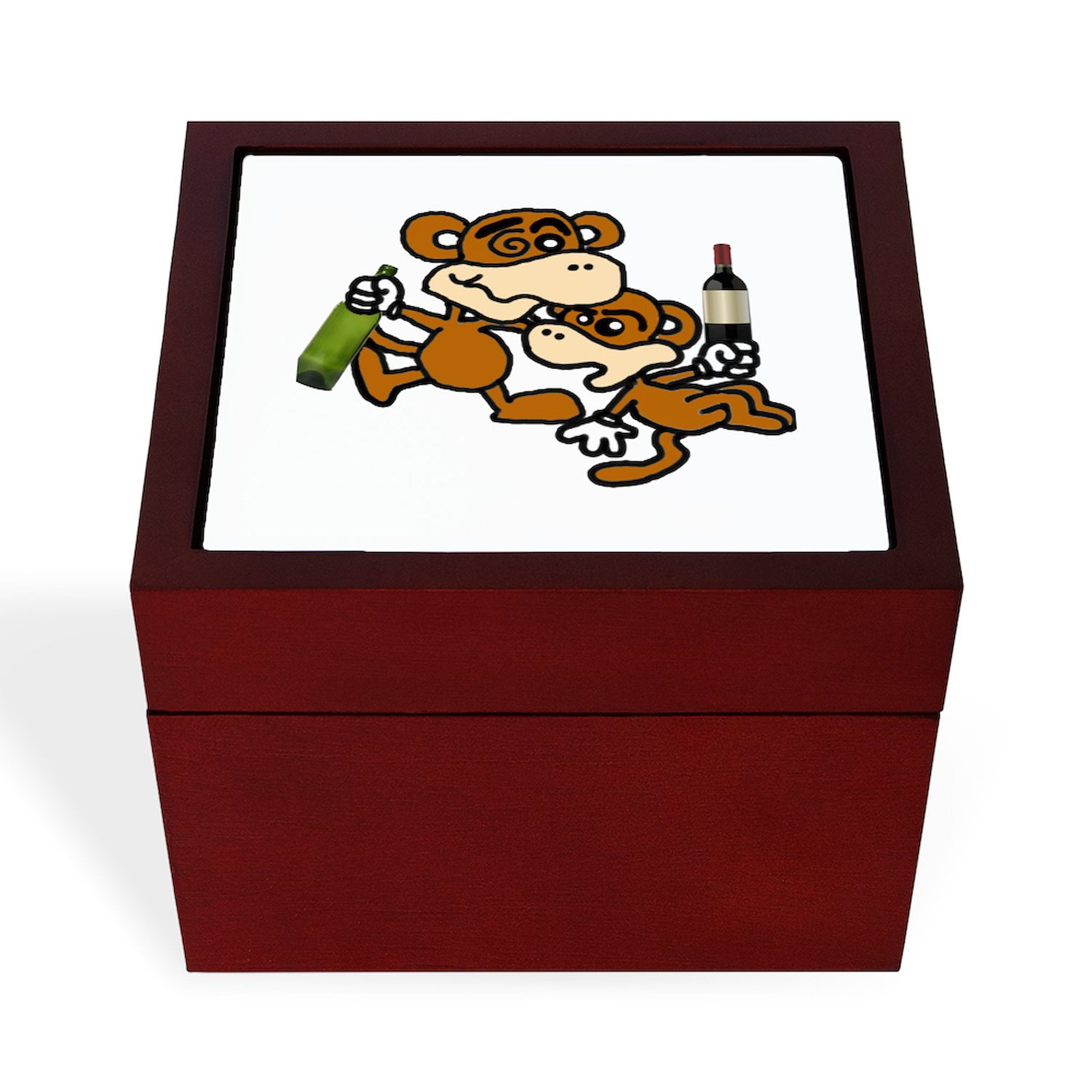 CafePress - Drunken Monkeys! - Keepsake Box, Finished Hardwood Jewelry ...