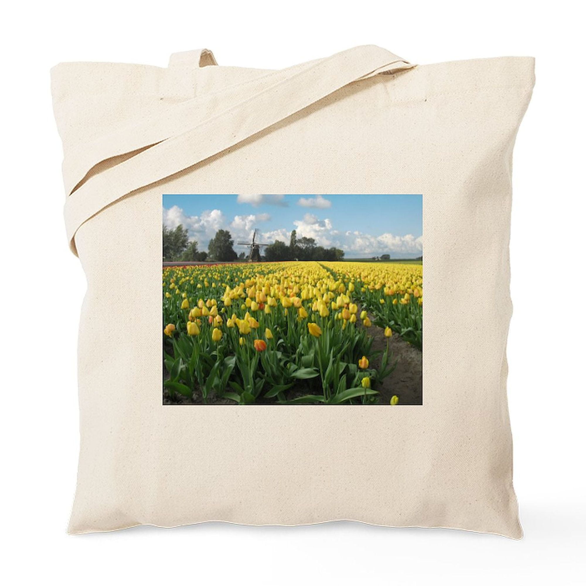 CafePress - Dutch Windmill And Yellow Tulips Field In Holland - Unisex ...